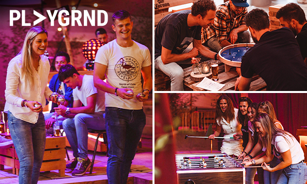 Spontaan uit eten bij PLAYGRND, Toegang tot 'speeltuin voor volwassenen' (3 uur) bespaar 41% in ...